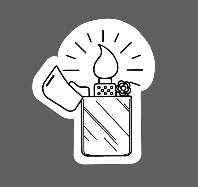 DOPASTICKER Lighter Sticker Windproof Zippo Fire Flame Retro Vintage ...