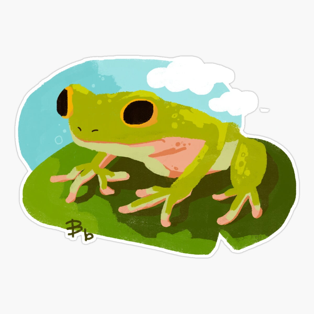 DOPASTICKER Lil Froggy Guy Sticker, Phone Sticker Water Bottle Sticker ...