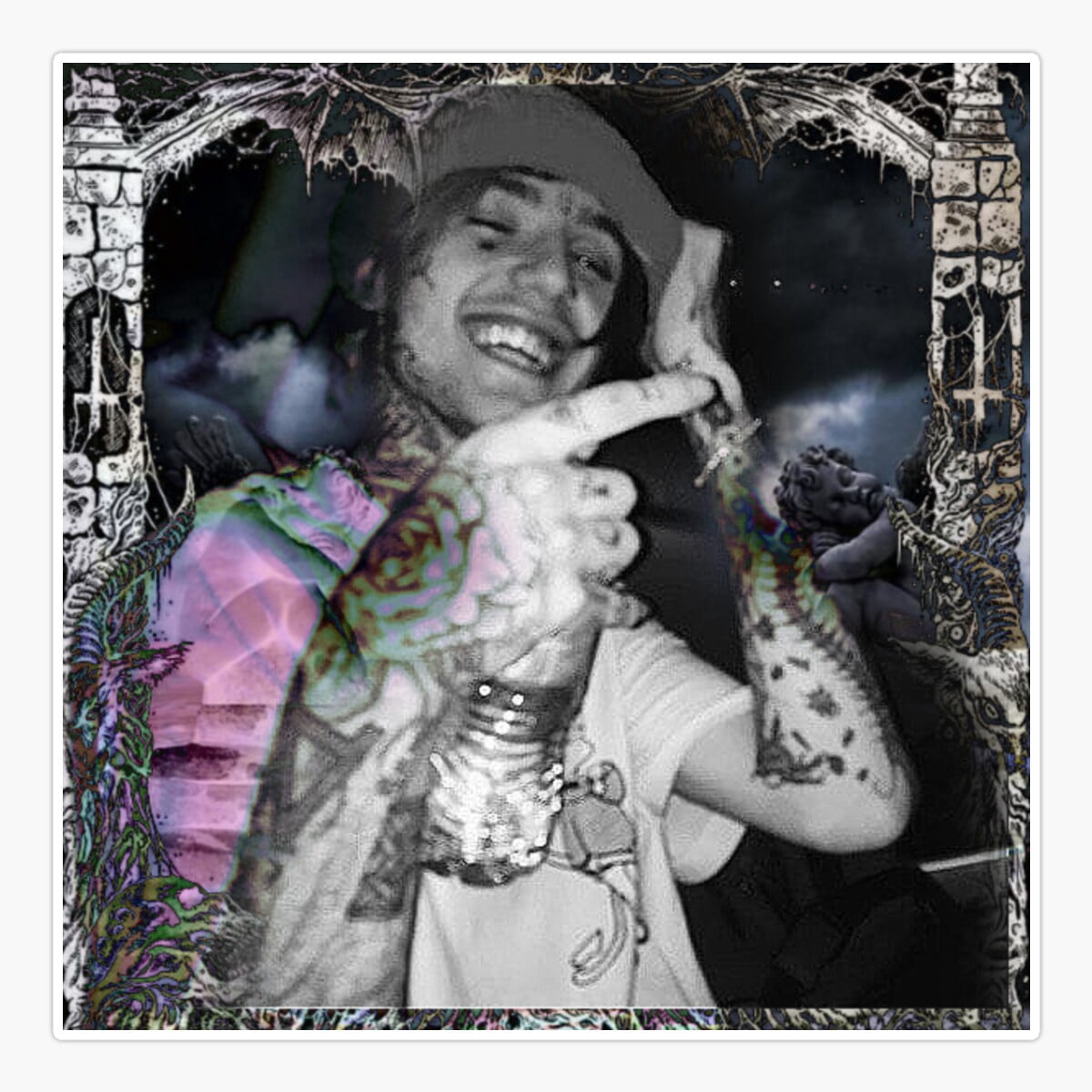 DOPASTICKER Lil Rapper Design Gothic Frame Gbc Sticker, Phone Sticker ...
