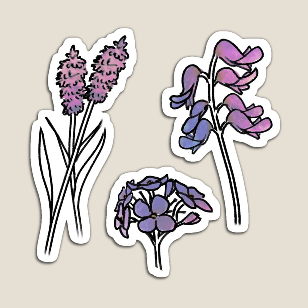 DOPASTICKER Lilac Wildflowers Sticker Decorative Laptop, Phone Stickers ...