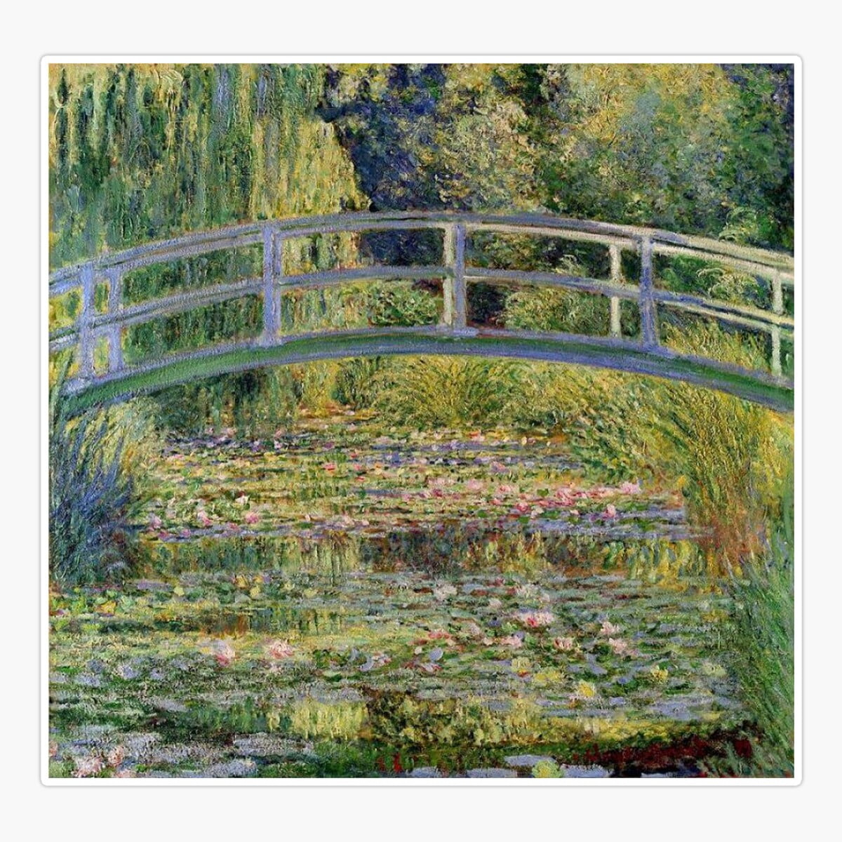DOPASTICKER Lily Pad Bridge Painting Sticker, Phone Sticker Car ...