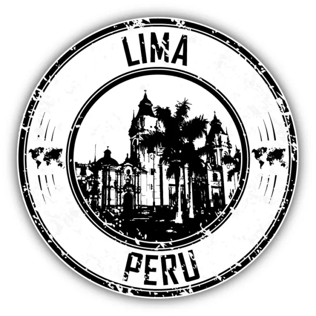 DOPASTICKER Lima Peru Grunge Rubber Travel Car Sticker Phone Decal ...