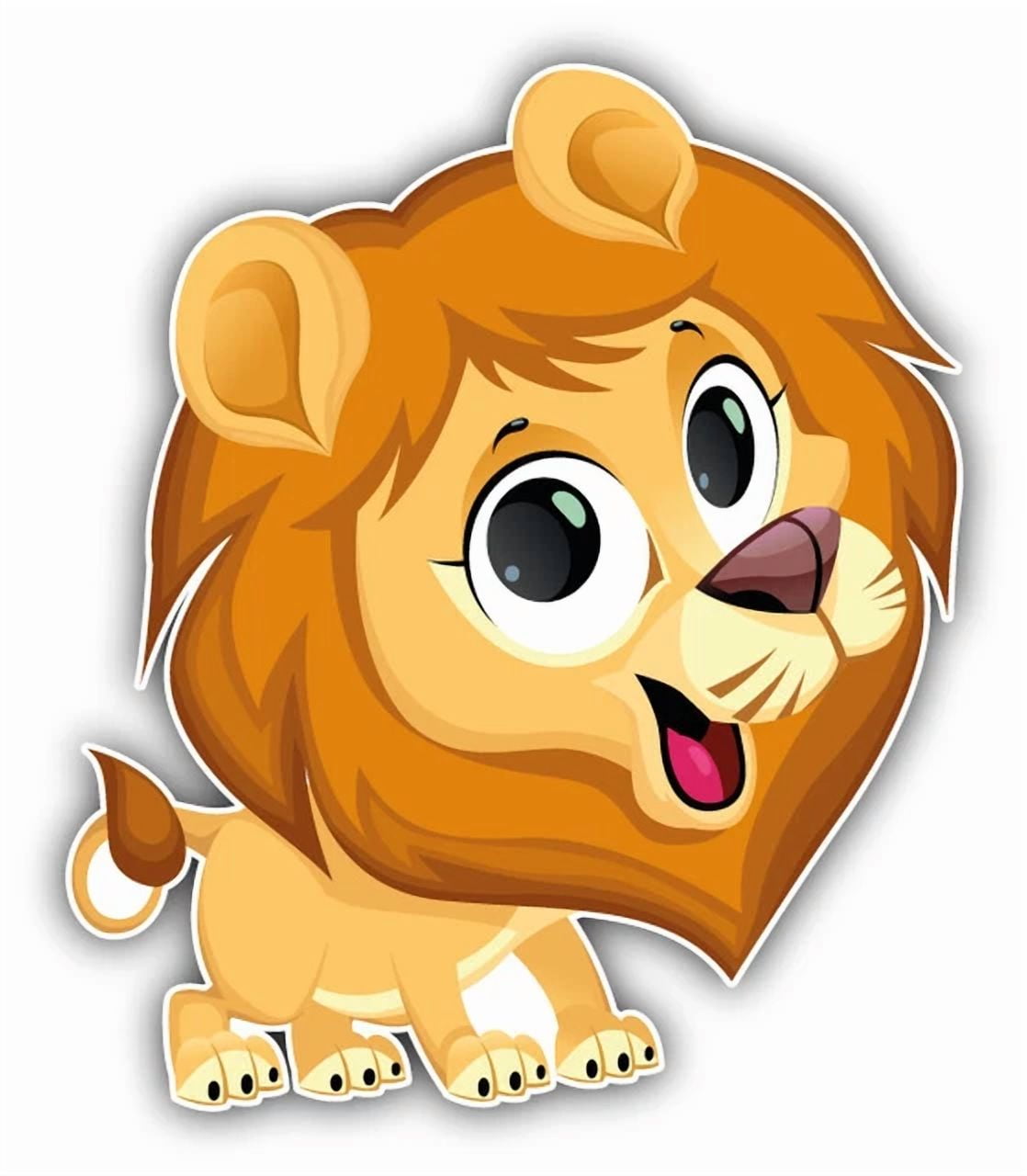 DOPASTICKER Lion Baby Cartoon Sticker Decal Phone Decal Water Bottle ...