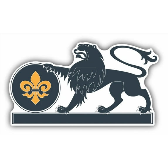 DOPASTICKER Lion Ball Heraldic Sticker Decal Phone Decal Water Bottle ...