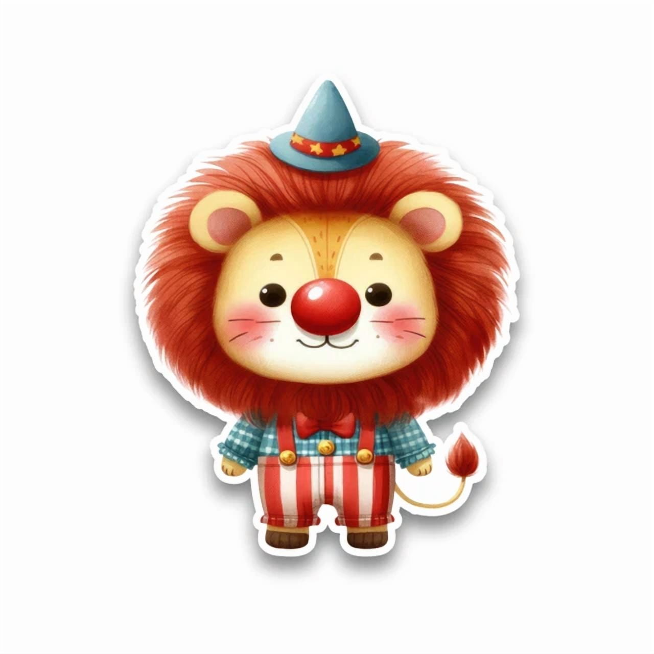 DOPASTICKER Lion Cat Kawaii Animal Clown Sticker Decal Car Window ...