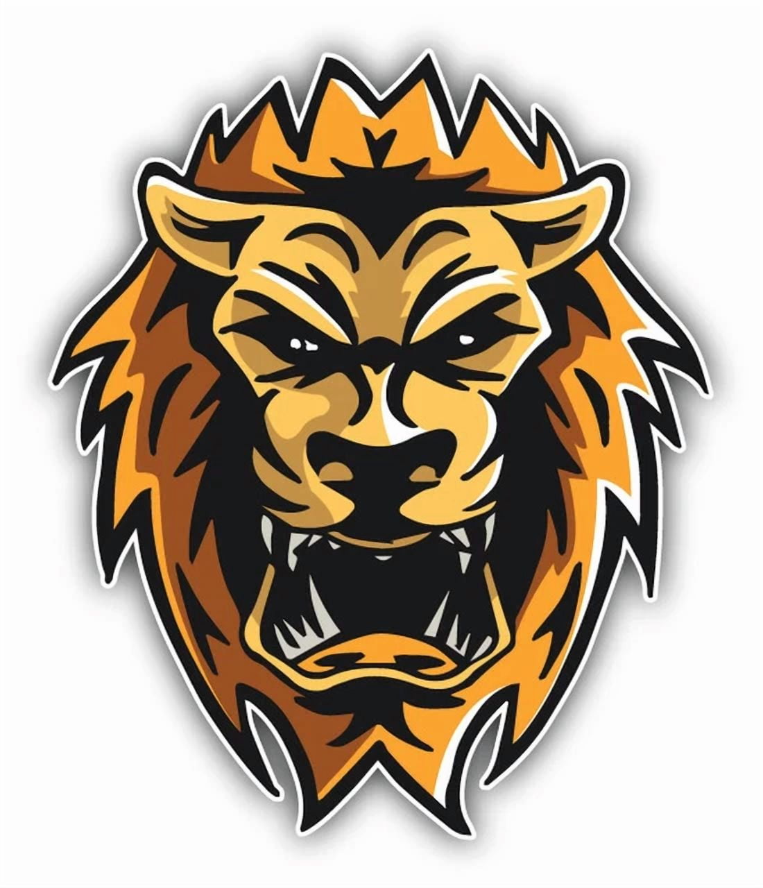 DOPASTICKER Lion Face Mascot Sticker Decal Phone Decal Water Bottle ...