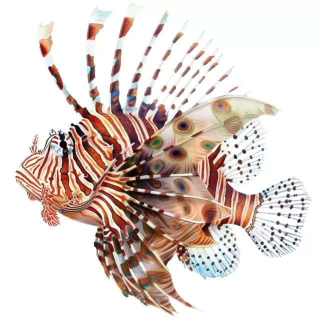 DOPASTICKER Lion Fish Sticker Watercolor Ocean Animal Sea Salt Life ...