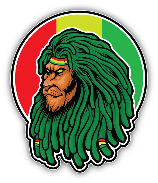 DOPASTICKER Lion Head Jamaica Rasta Sticker Phone Decal Water Bottle ...