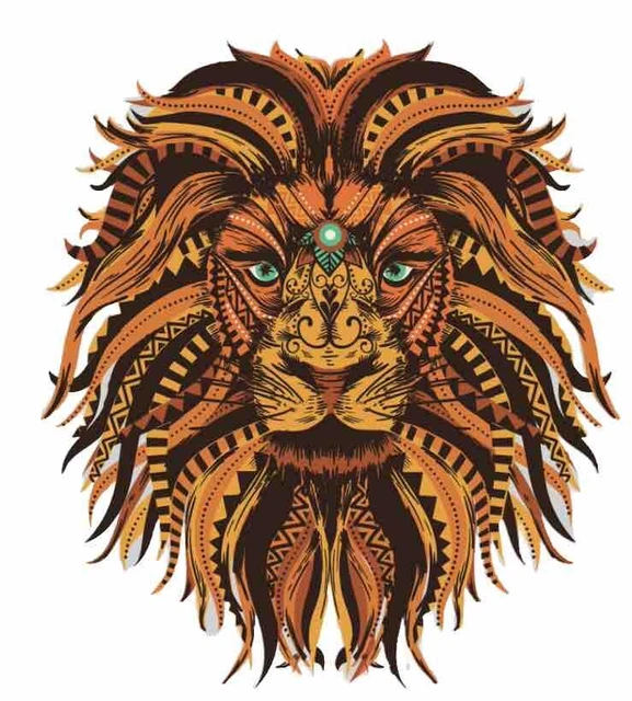DOPASTICKER Lion Head Sticker Tribal Grunge Punk Goth Street Art Animal ...