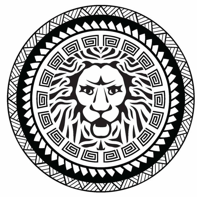 DOPASTICKER Lion Mandala Design Polynesian Wild Myth Nature Brave ...