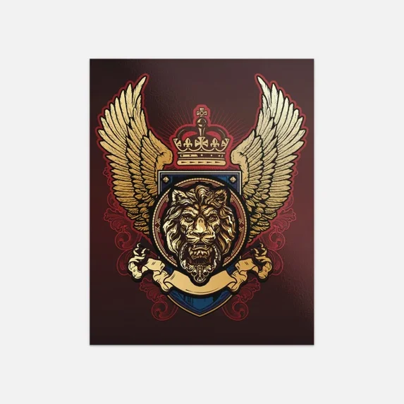 DOPASTICKER Lion Wings Shield Sticker Decal Phone Decal Water Bottle ...