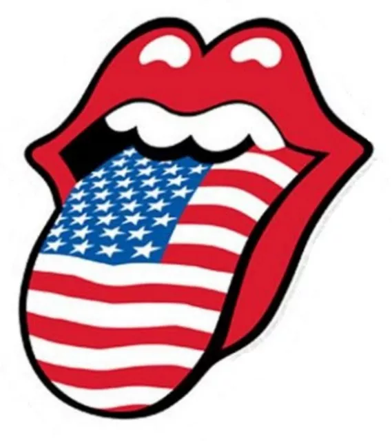 DOPASTICKER Lips And Tongue With American Flag Sticker Laptop Sticker ...