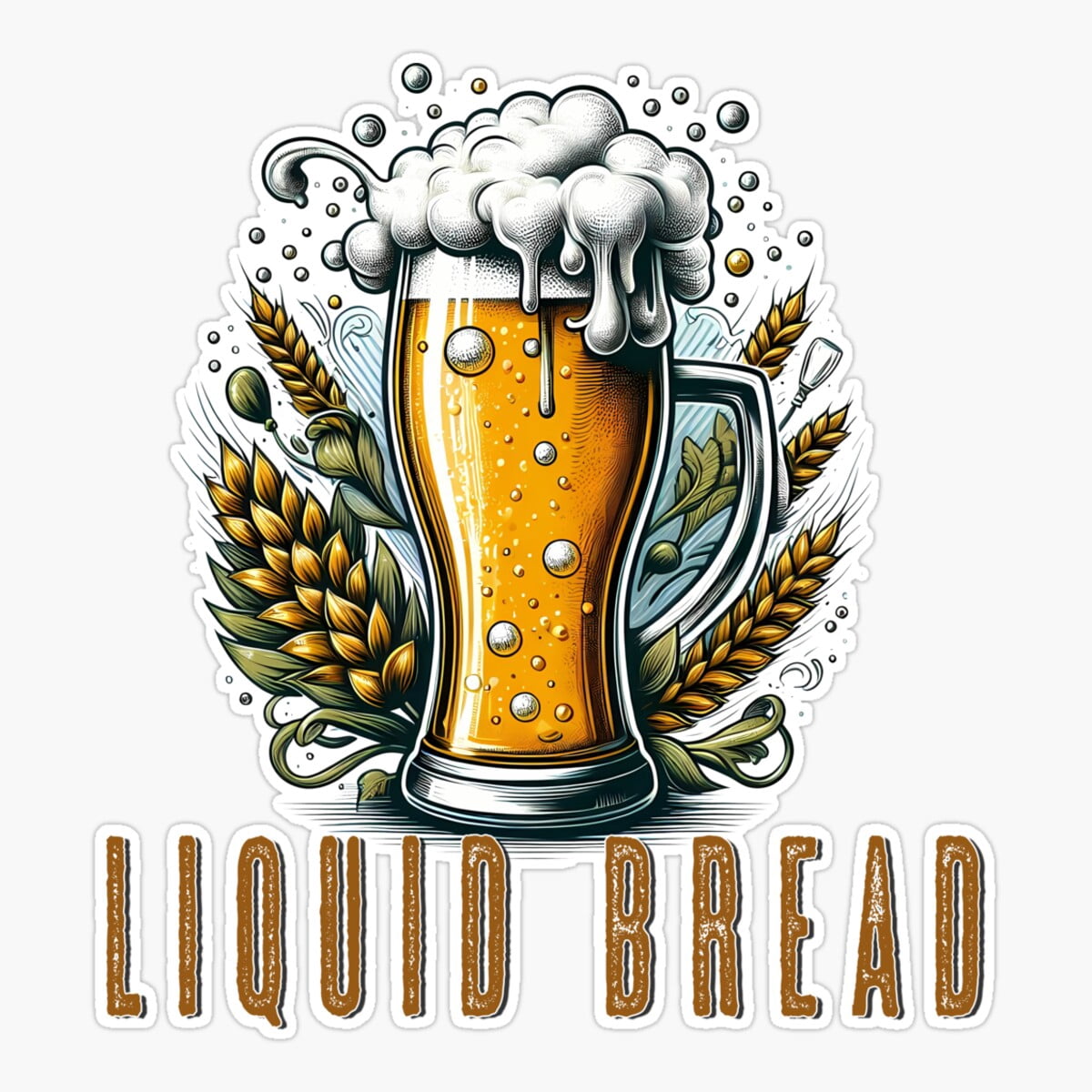 DOPASTICKER Liquid Bread (1) Sticker, Phone Sticker Water Bottle ...