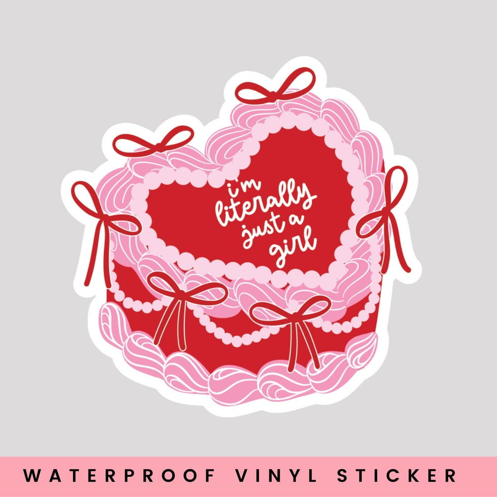 DOPASTICKER I'M Literally Just A Girl Sticker, Cute Sticker, Coquette ...