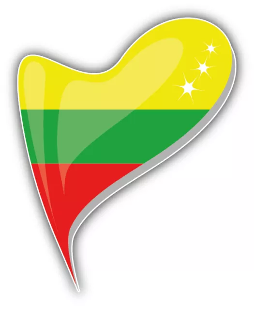 DOPASTICKER Lithuania Flag Art Heart Sticker Decal Phone Decal Water ...