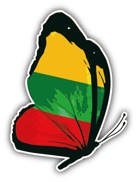 DOPASTICKER Lithuania Flag Butterfly Car Sticker Phone Decal Water ...