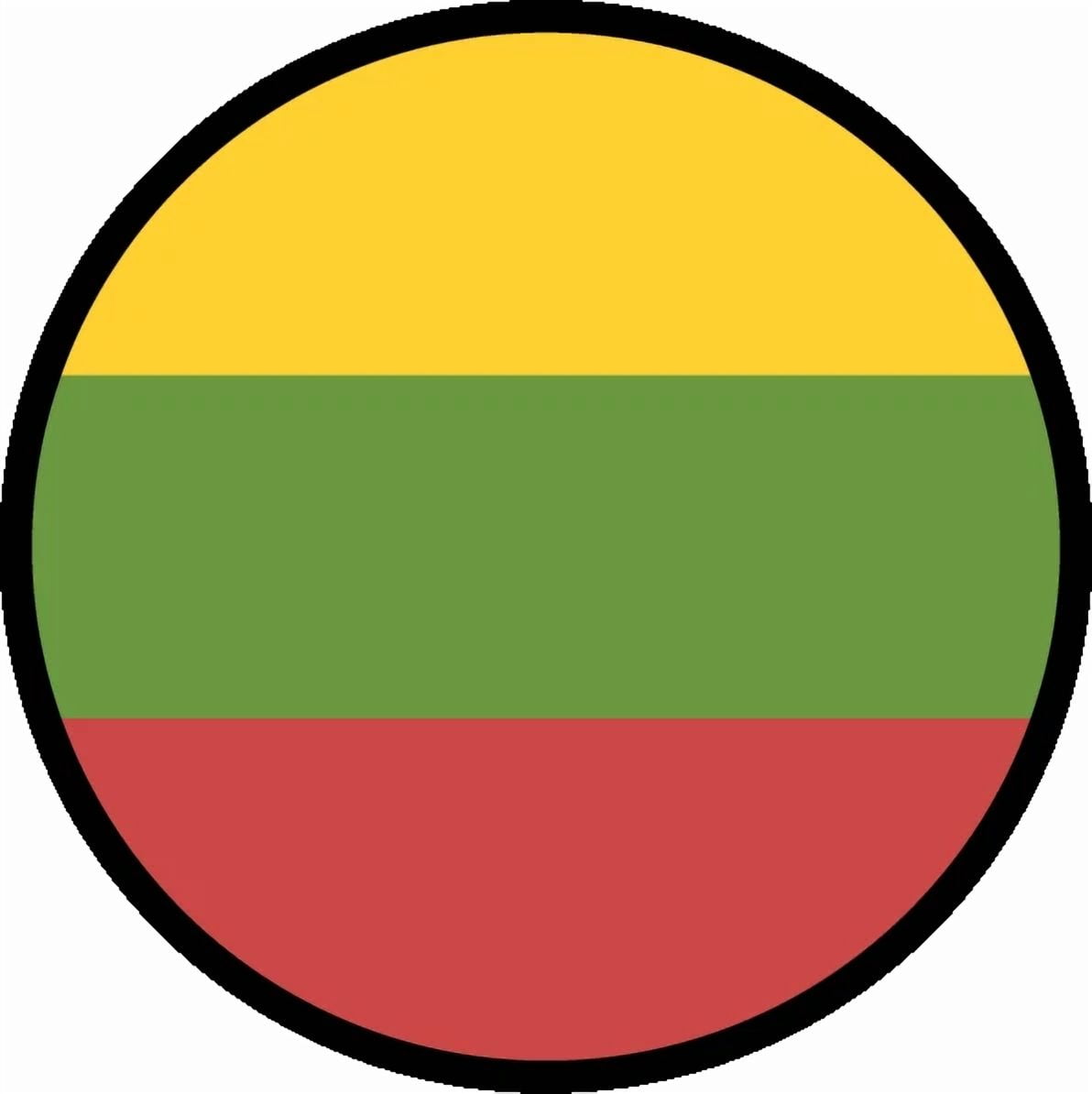DOPASTICKER Lithuania Flag Circle Sticker Decal Phone Decal Water ...