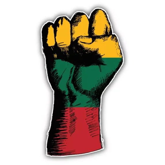DOPASTICKER Lithuania Flag Hand Car Sticker Phone Decal Water Bottle ...