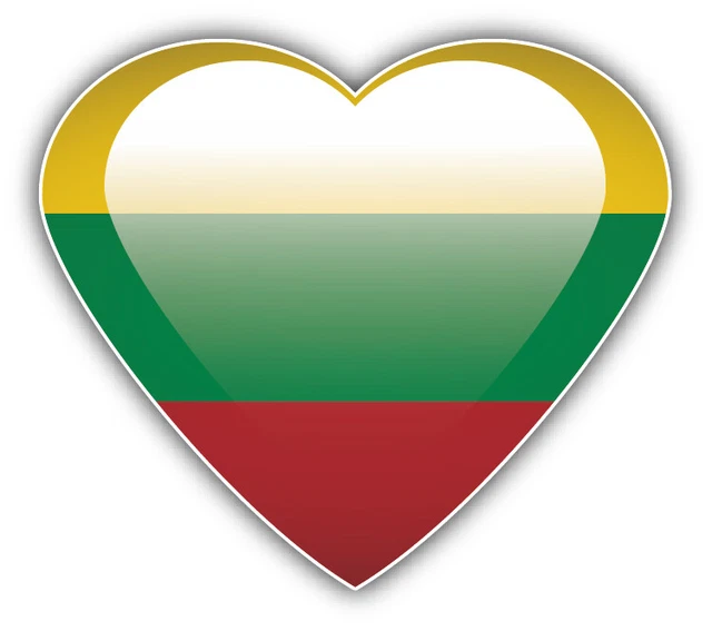 DOPASTICKER Lithuania Flag Heart Car Sticker Phone Decal Water Bottle ...