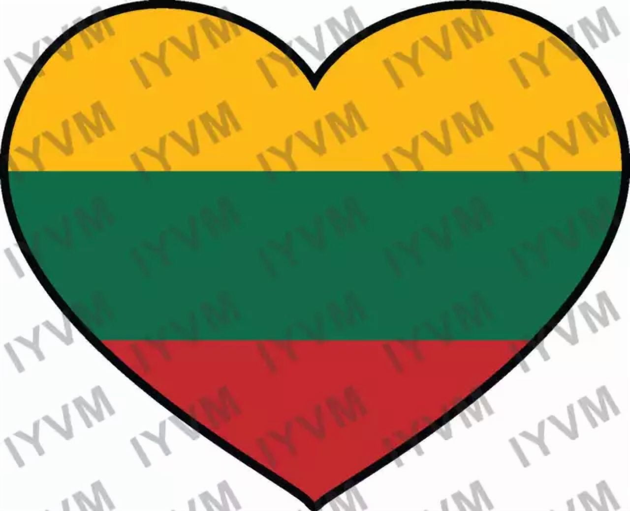 DOPASTICKER Lithuania Flag Heart Sticker Decal Phone Decal Water Bottle ...