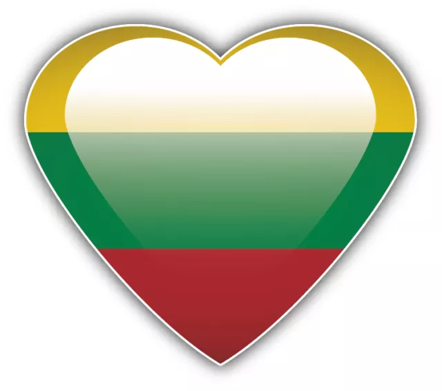 DOPASTICKER Lithuania Flag Heart Sticker Decal Phone Decal Water Bottle ...