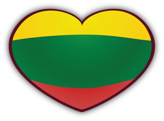 DOPASTICKER Lithuania Heart Flag Car Sticker Phone Decal Water Bottle ...