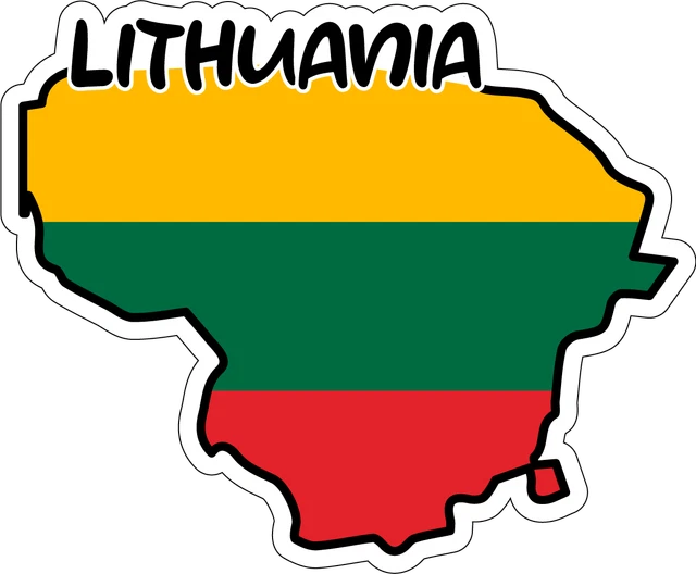DOPASTICKER Lithuania Map Flag Sticker Decal Phone Decal Water Bottle ...