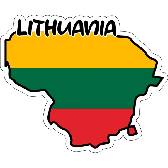 DOPASTICKER Lithuania Map Flag Sticker Decal Phone Decal Water Bottle ...