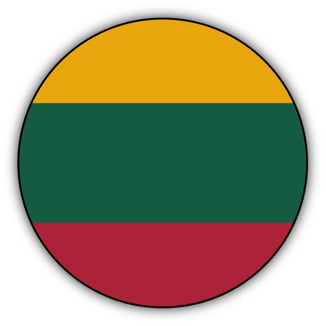 DOPASTICKER Lithuania Round Flag Car Sticker Phone Decal Water Bottle ...