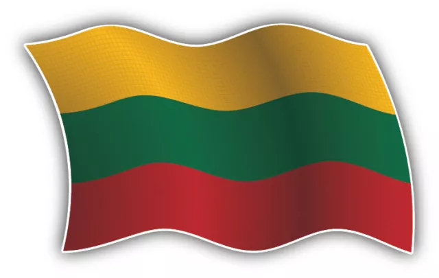 DOPASTICKER Lithuania Wavy Flag Car Sticker Phone Decal Water Bottle ...