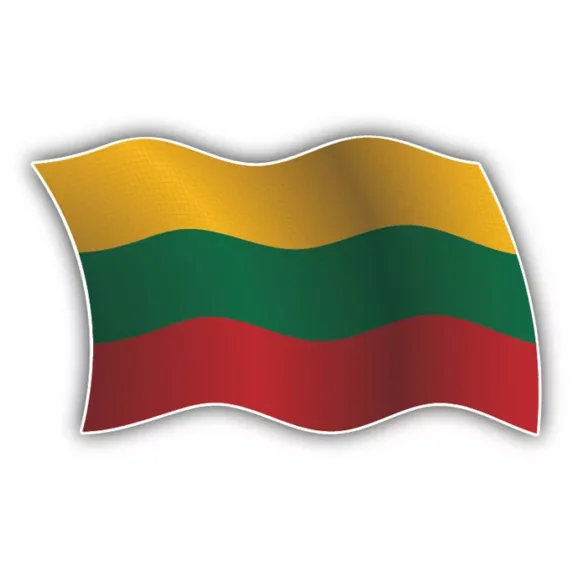 DOPASTICKER Lithuania Wavy Flag Car Sticker Phone Decal Water Bottle ...