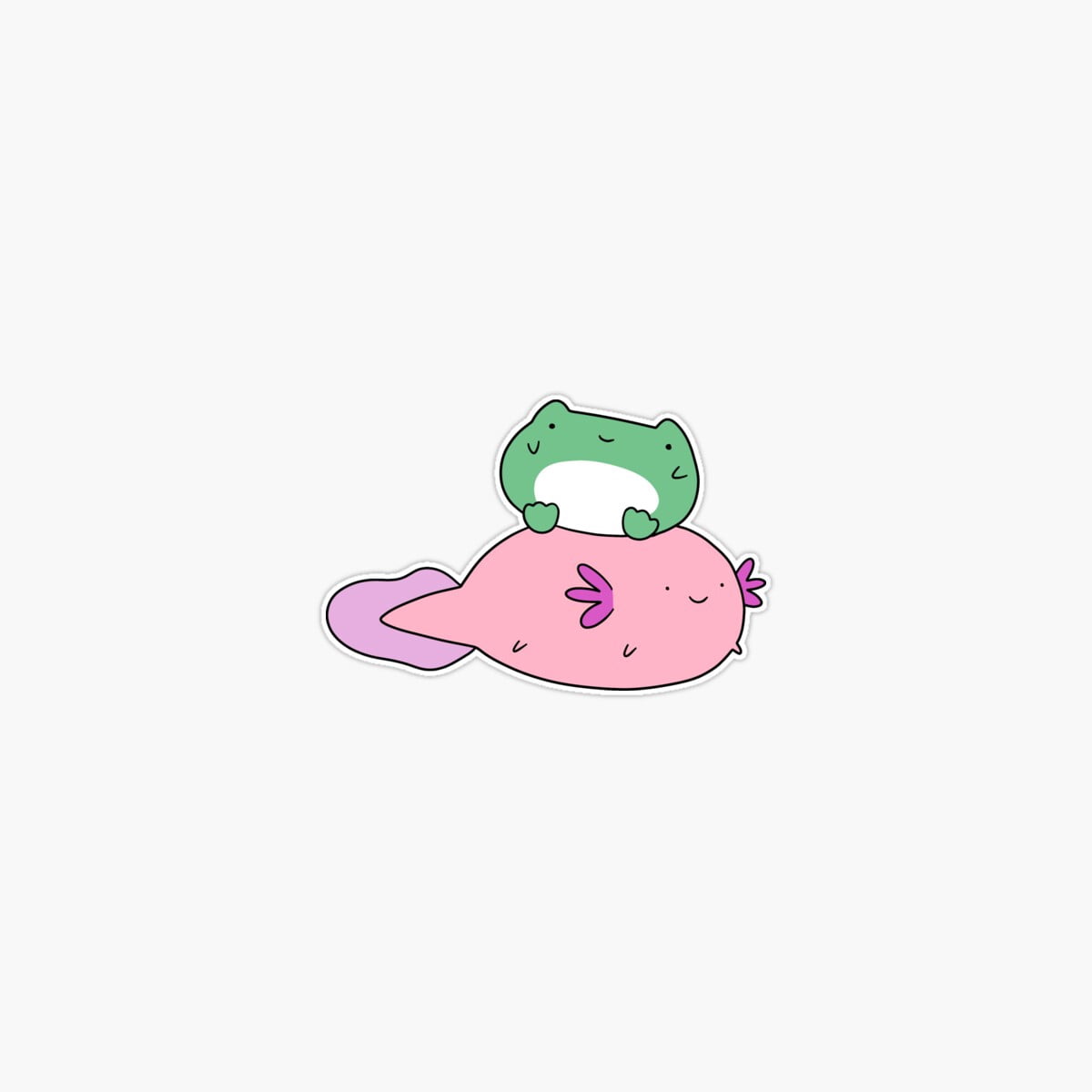 DOPASTICKER Little Frog And Axolotl Sticker, Phone Sticker Car Stickers ...