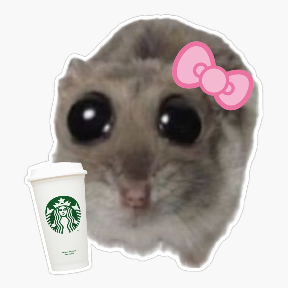 DOPASTICKER Little Hamster Sticker, Phone Sticker Car Stickers ...