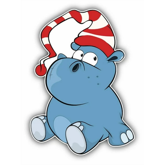 DOPASTICKER Little Hippo Car Sticker Phone Water Bottle Stickers, Cars ...