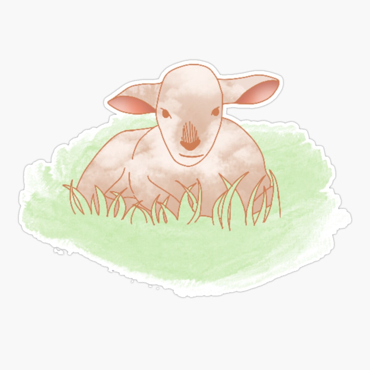 DOPASTICKER Little Lamb :) Sticker, Phone Sticker Water Bottle Sticker ...