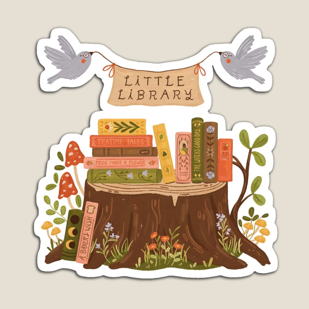 DOPASTICKER Little Library Sticker Decorative Laptop, Phone Stickers, Waterproof Decals Water ...