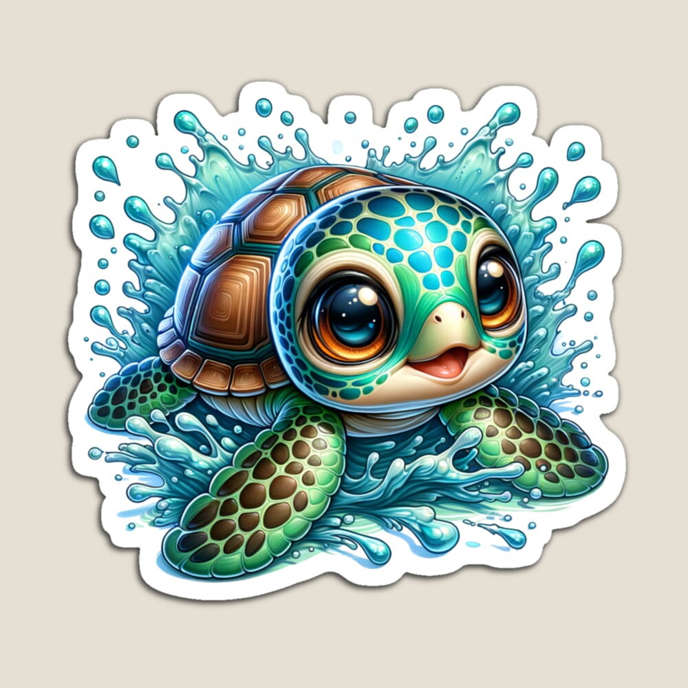 DOPASTICKER Little Turtle - Baby Turtle - Turtle Drawing - Turtle ...