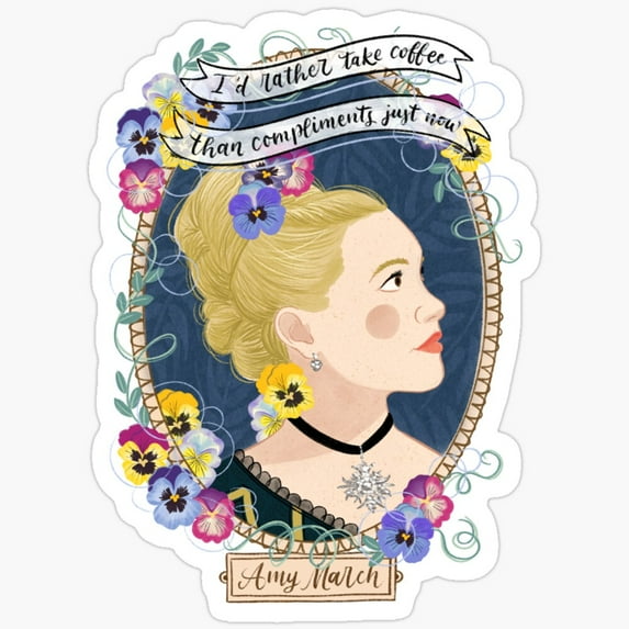 DOPASTICKER Little Women Potraits: Amy March Botanical Illustration ...