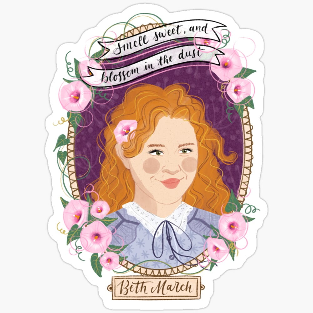 DOPASTICKER Little Women Potraits: Beth March Botanical Illustration ...
