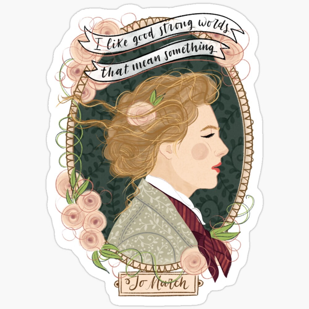 DOPASTICKER Little Women Potraits: Jo March Botanical Illustration ...