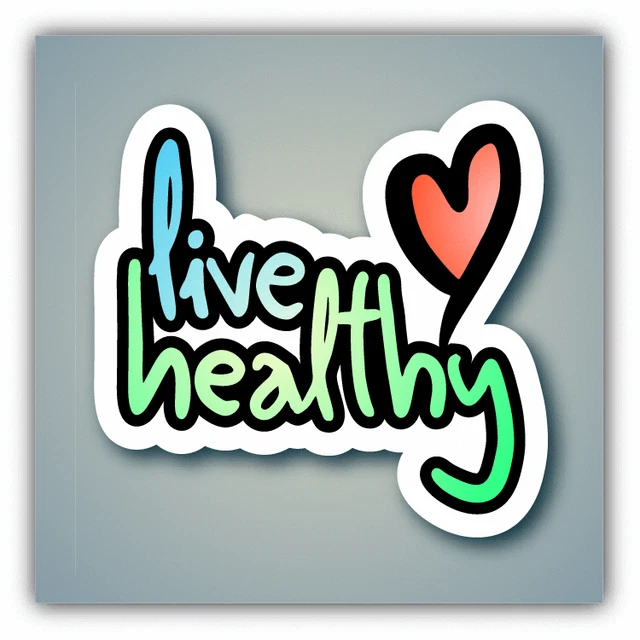 DOPASTICKER Live Healthy Slogan Sticker Decal Phone Decal Water Bottle ...