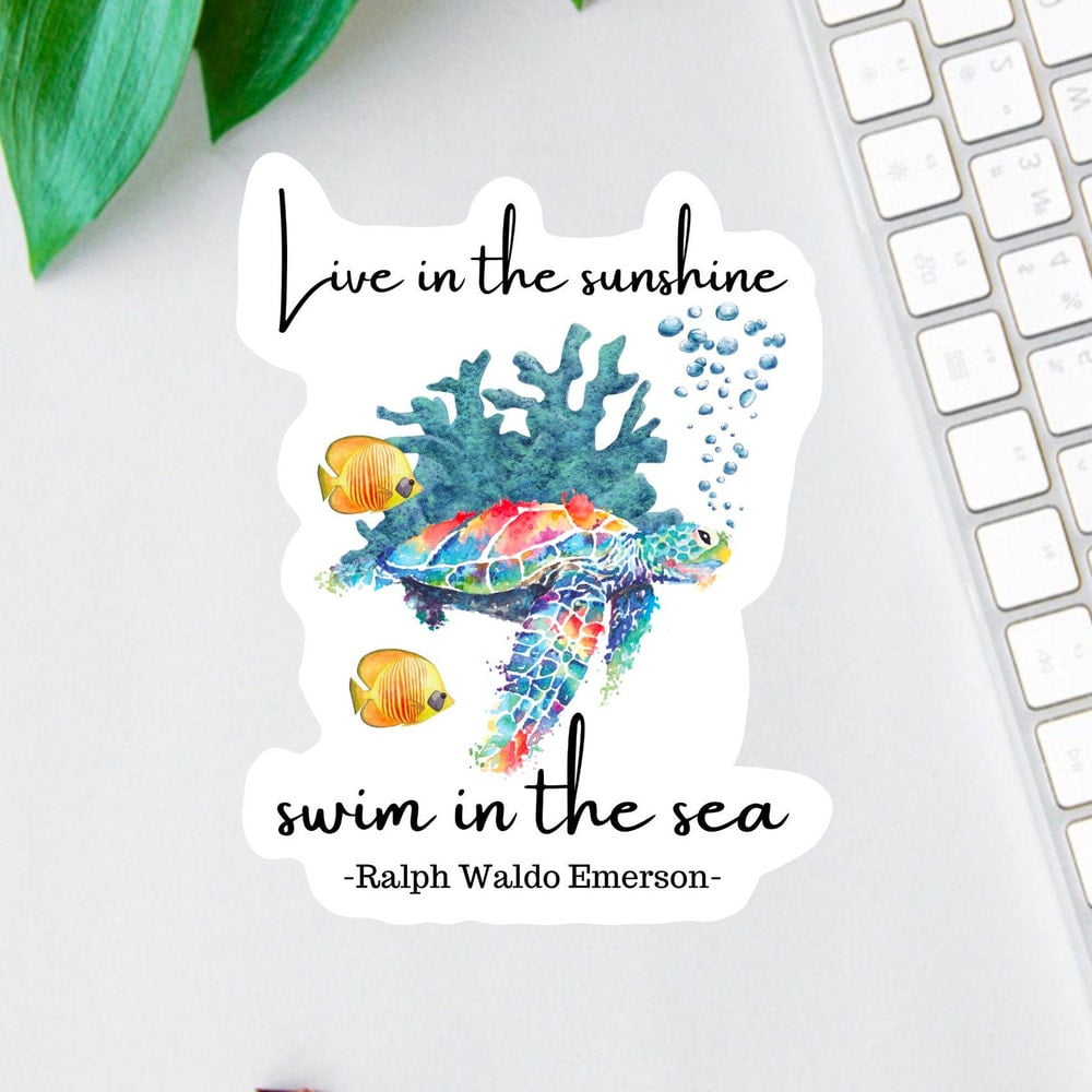 DOPASTICKER Live In The Sunshine Sticker, Ralph Waldo Emerson Quote ...