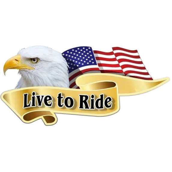DOPASTICKER Live To Ride America Bald Eagle Sticker Hard Hat Sticker ...