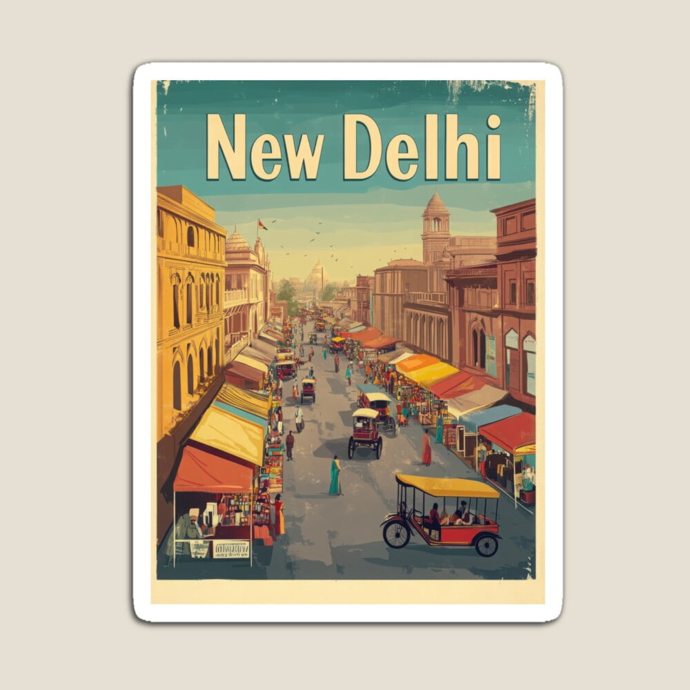 DOPASTICKER A Lively Street In New Delhi Is Filled With Vendors And ...