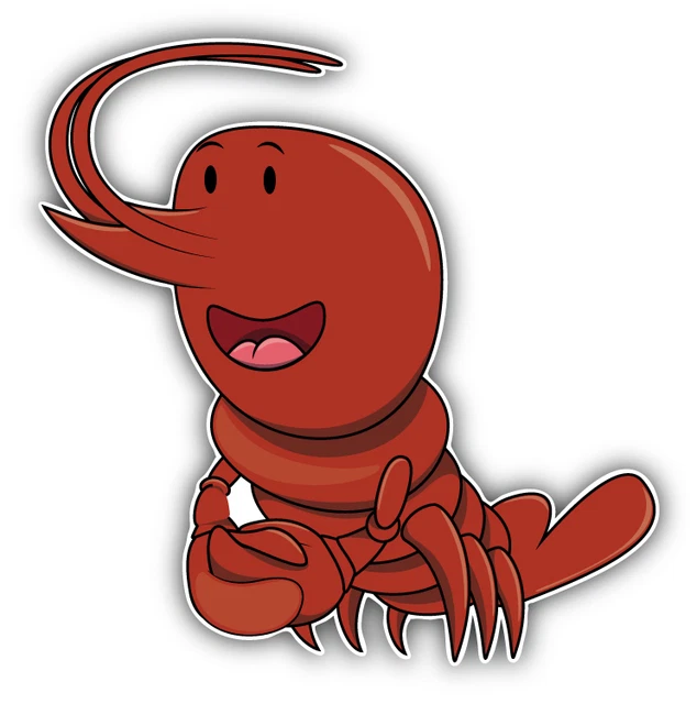 DOPASTICKER Lobster Cartoon Sticker Decal Phone Decal Water Bottle ...
