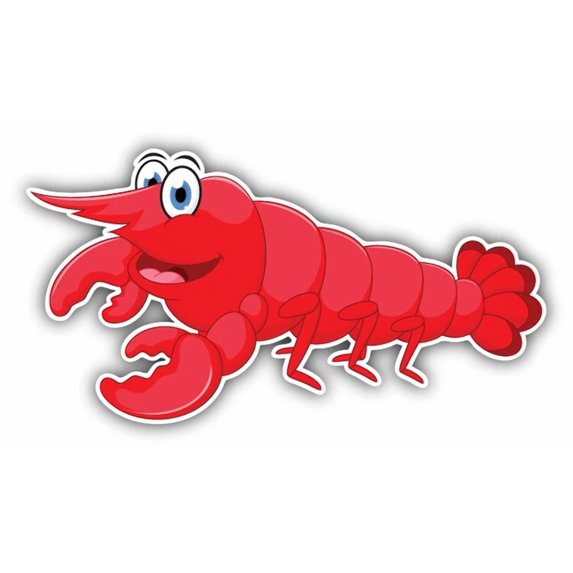 DOPASTICKER Lobster Cartoon Sticker Decal Phone Decal Water Bottle ...