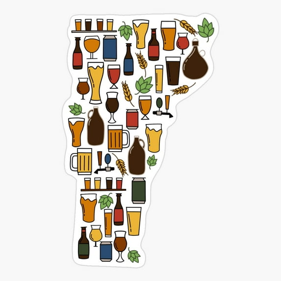 DOPASTICKER Local Craft Beer - Vermont Sticker, Phone Sticker Water ...