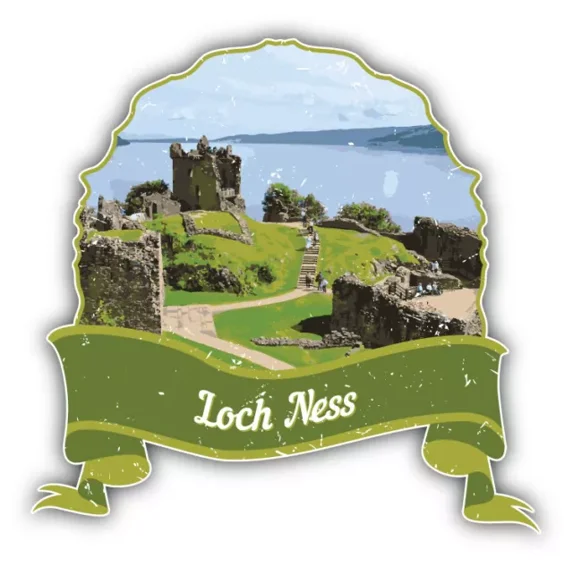 DOPASTICKER Loch Ness Scotland World Landmark Grunge Travel Car Sticker ...