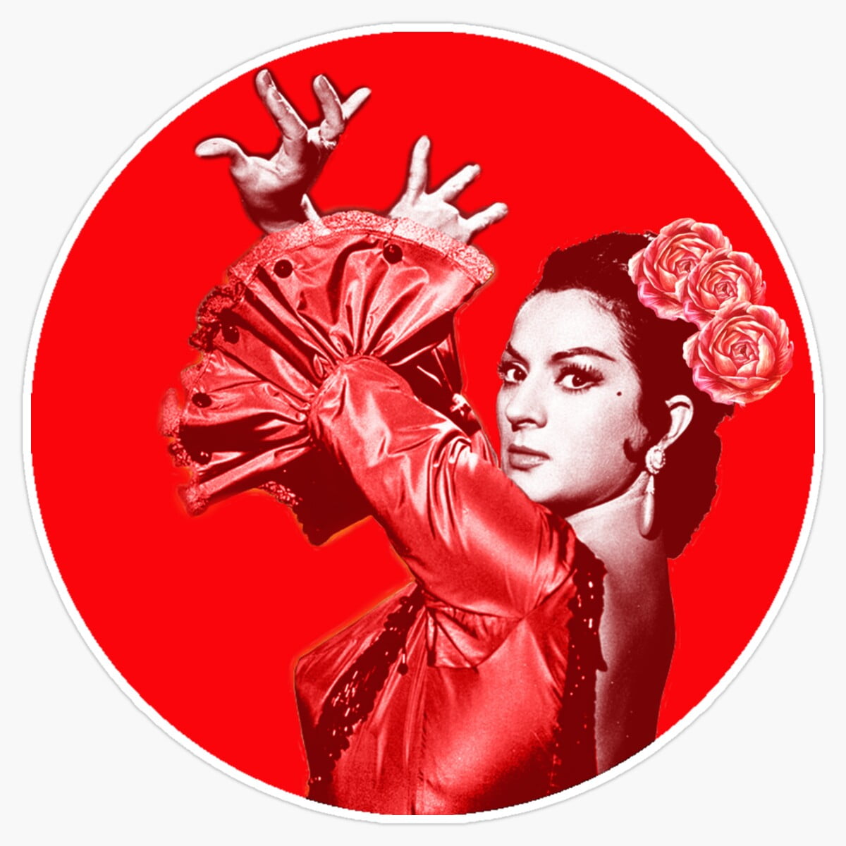 DOPASTICKER Lola Flores Red Polka Dots Sticker, Phone Sticker Car ...