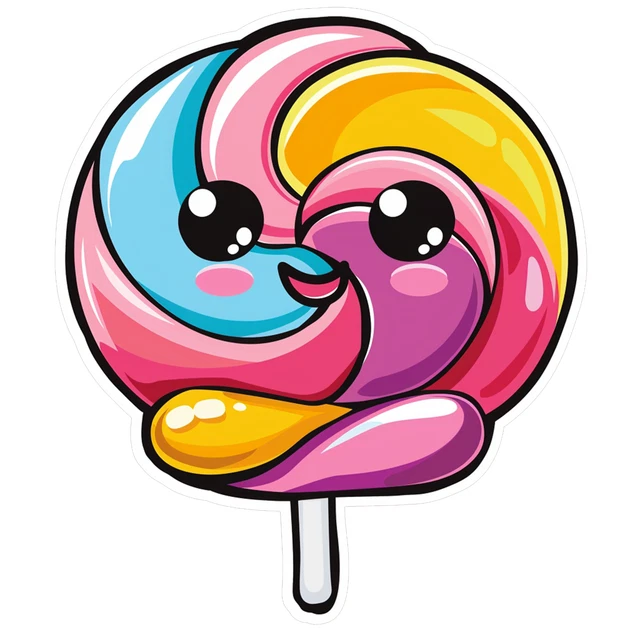 DOPASTICKER Lollipop Sticker Cute Sweet Treat Icing Sprinkles Swirl ...